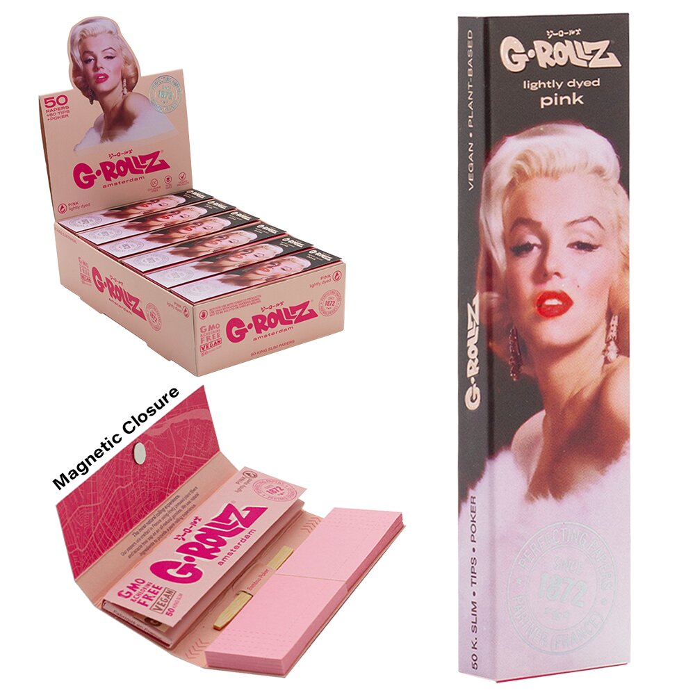 G-Rollz | 'Fabulous Face' Pink - 50 KS Slim Papers + Tips (24 Booklets ...