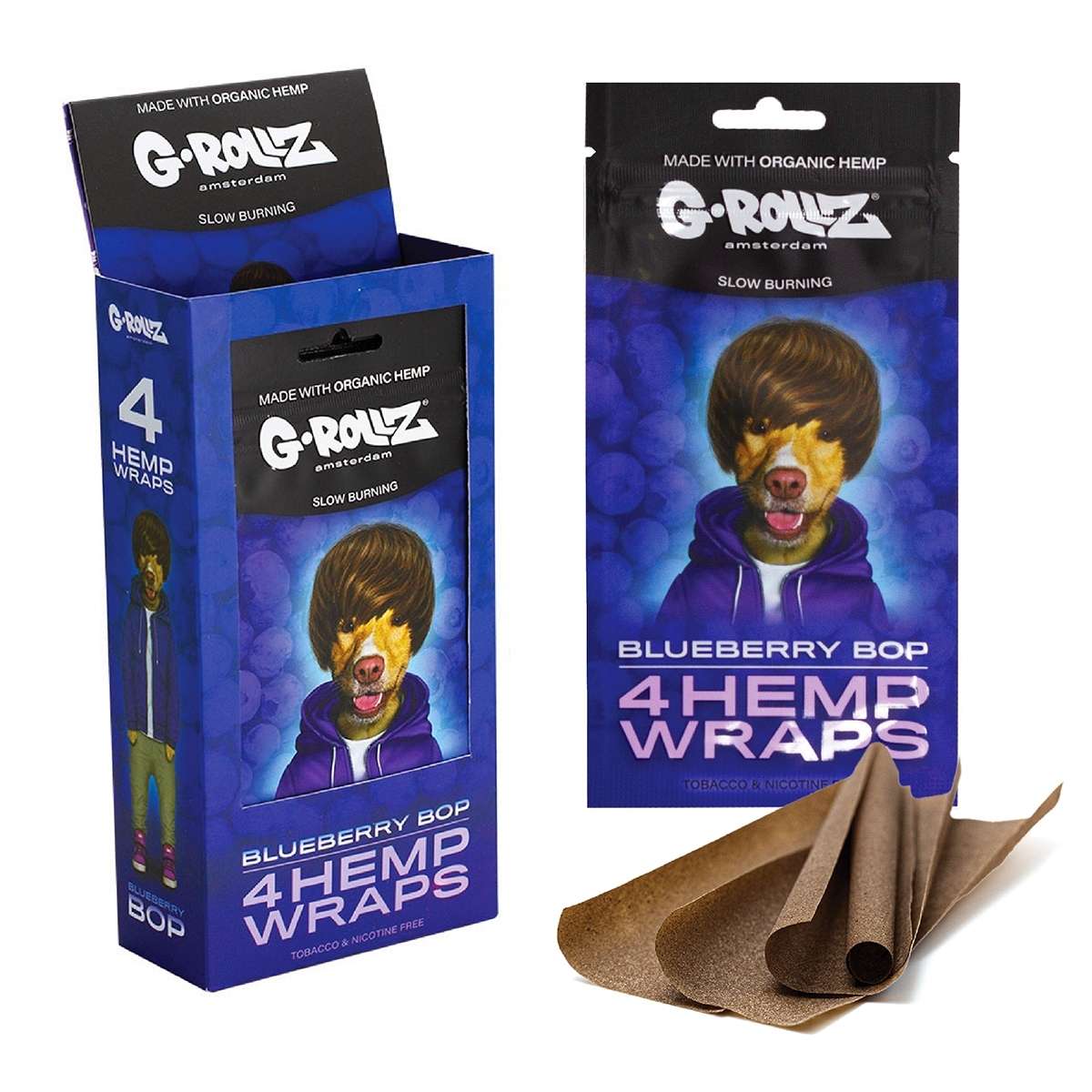 G-Rollz | 4x 'Blueberry Pop' Hemp Wraps (15 Pack Display, 60 Wraps) | G ...