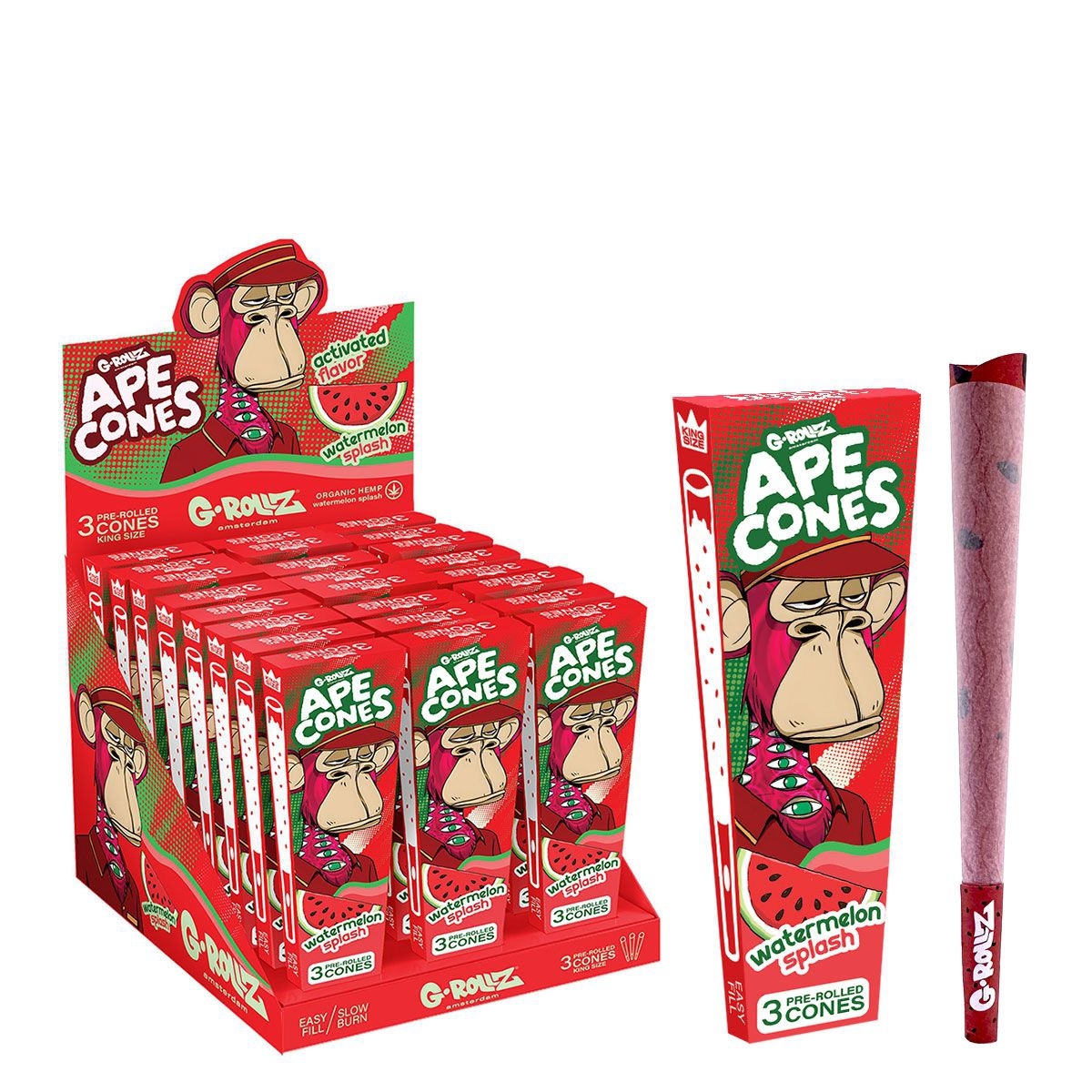 G-Rollz | Ape Cones "Watermelon Splash" - 3 Pop Cones (24 Pack Display ...