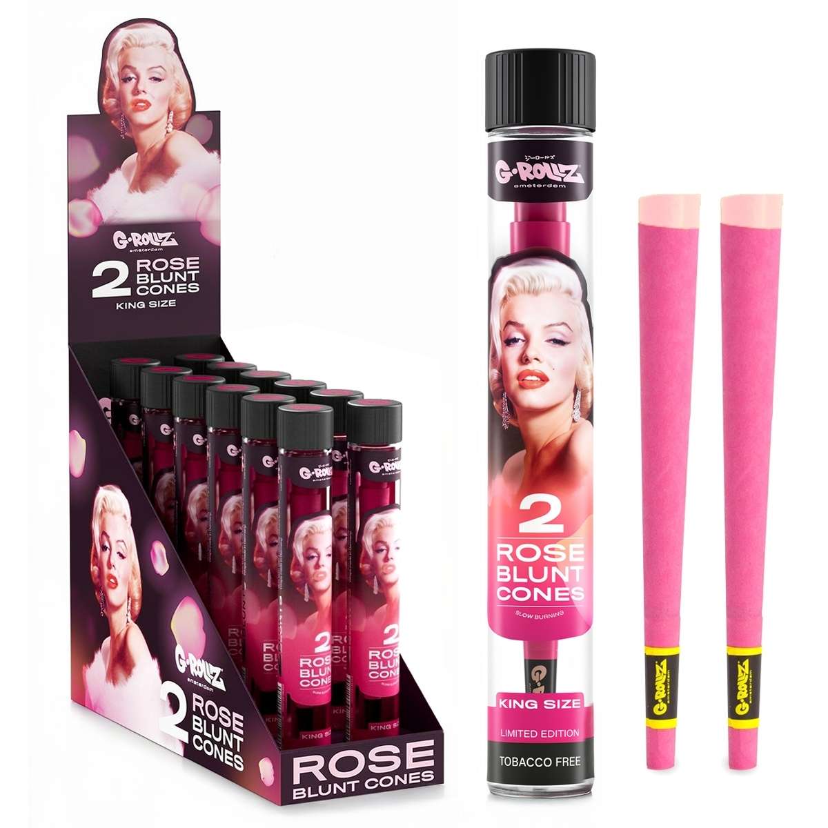 G-Rollz | 2x Pre-rolled Rose Cones 'Fabulous Face' (12 Pack Display, 24 ...