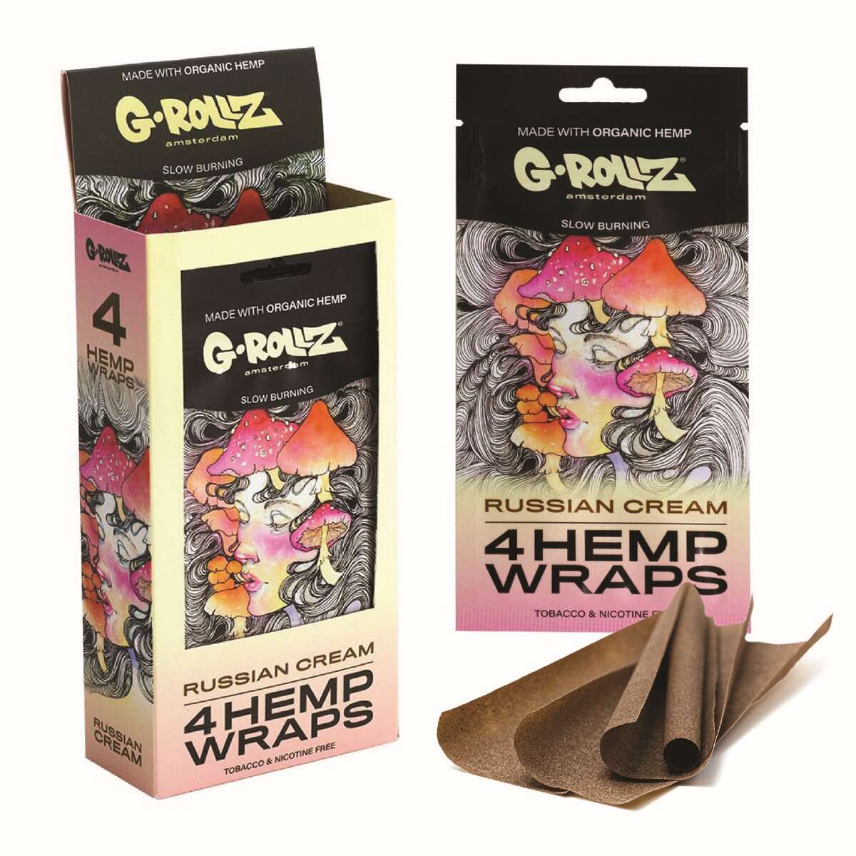 G-Rollz | 4x 'Russian Cream' Hemp Wraps (15 Pack Display, 60 Wraps ...